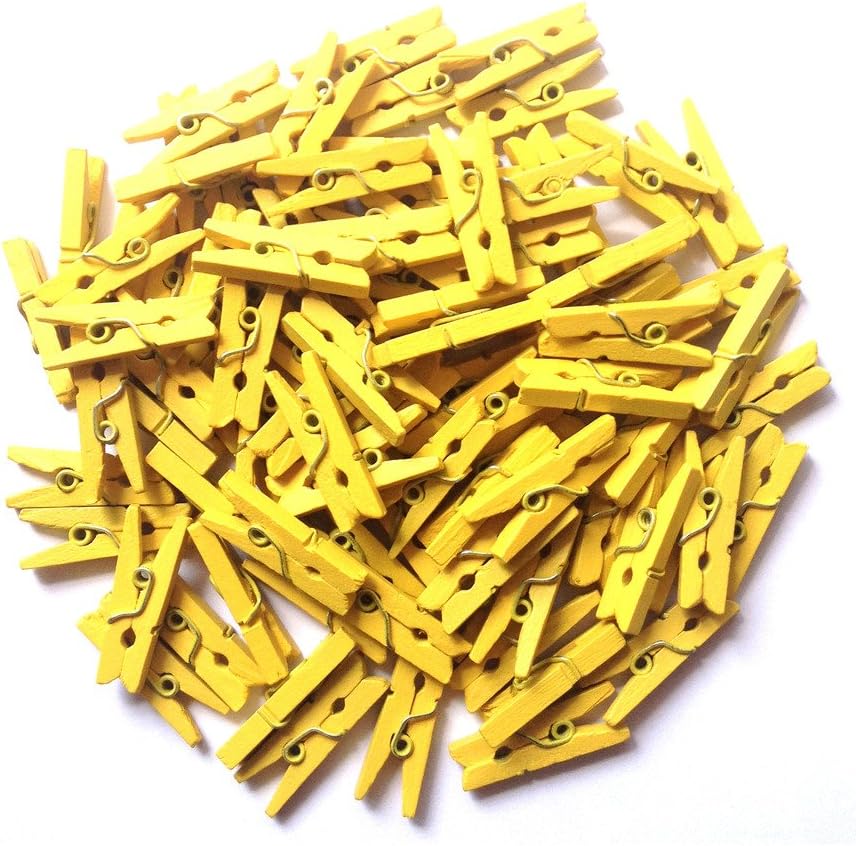 LWR CRAFTS Wooden Mini Clothes Pegs 15 Colors 100 Per Pack 1″ 2.5cm ...