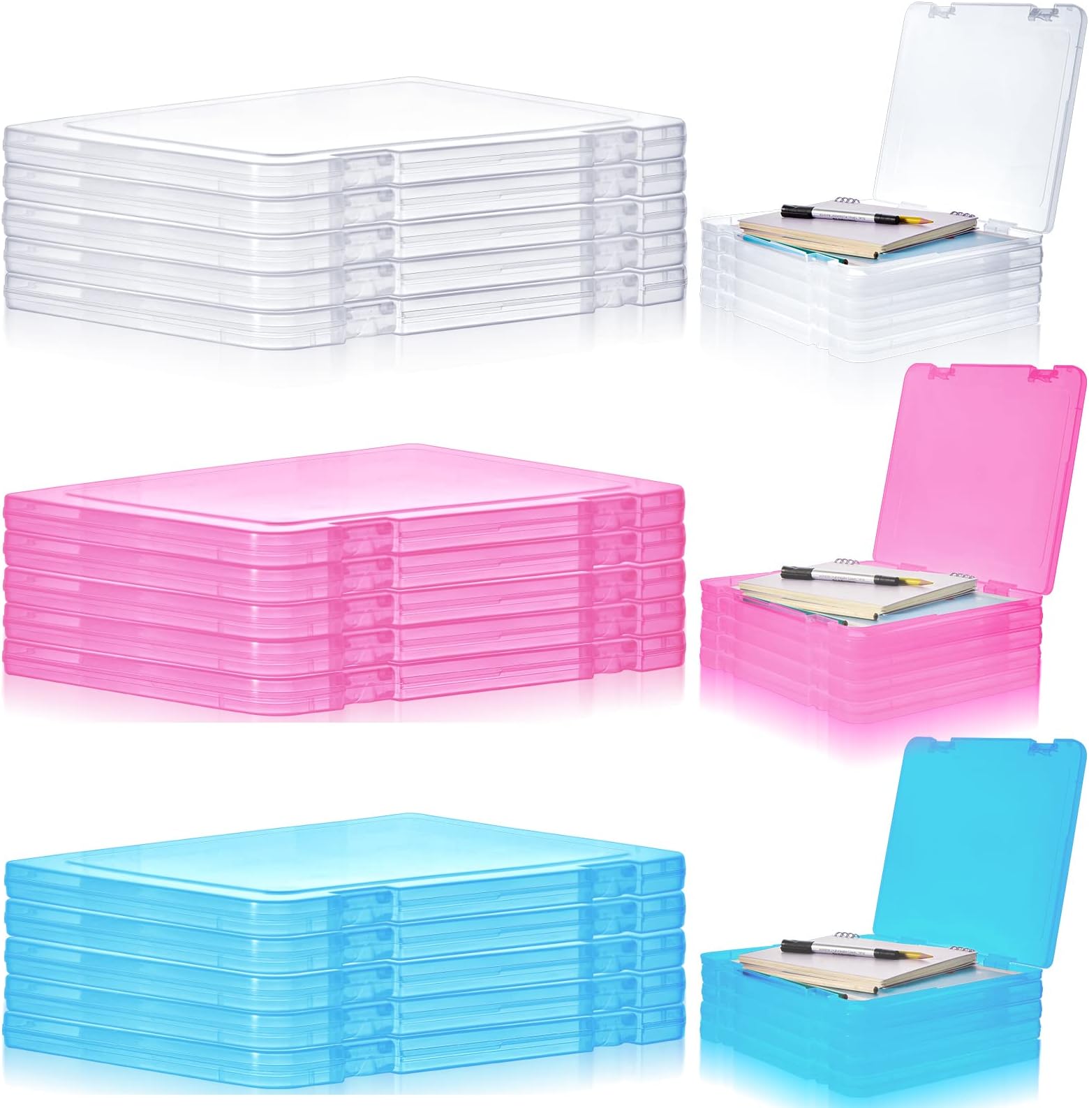 Amazon.com: Acrux7 3 PCS Plastic A4 File Storage Cases Portable ...