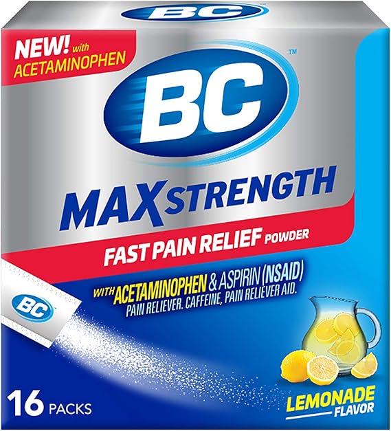 Amazon.com: BC Max Strength Fast Pain Relief Powder, Lemonade Flavor ...