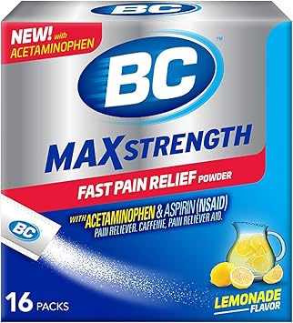 Amazon.com: BC Max Strength Fast Pain Relief Powder, Lemonade Flavor ...