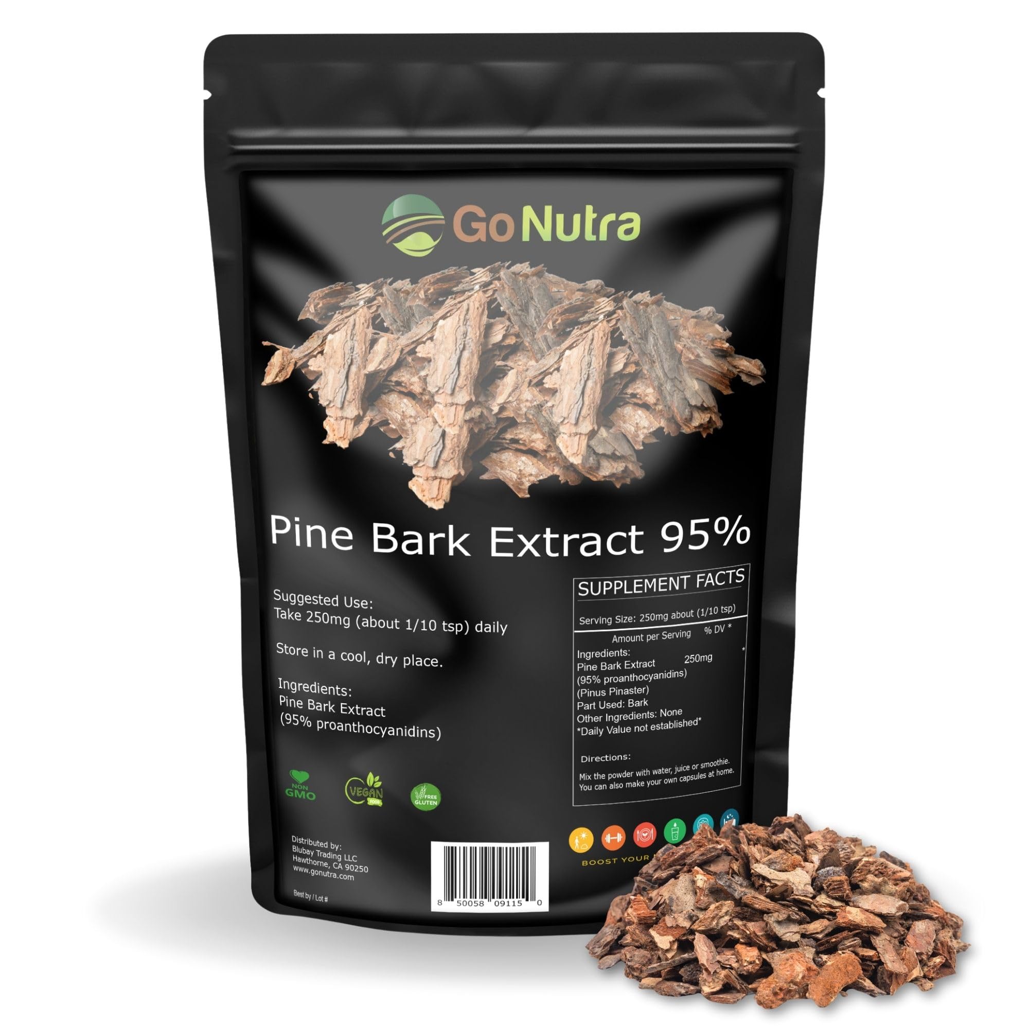 Amazon.com: Go Nutra Pine Bark Extract Powder Standardized 95% ...