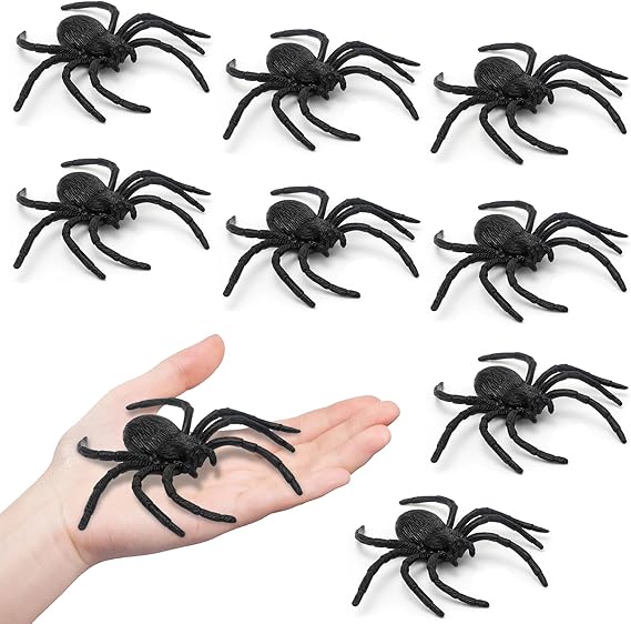Amazon.com: Plastic Spiders, Spiders Halloween Decorations, Halloween ...
