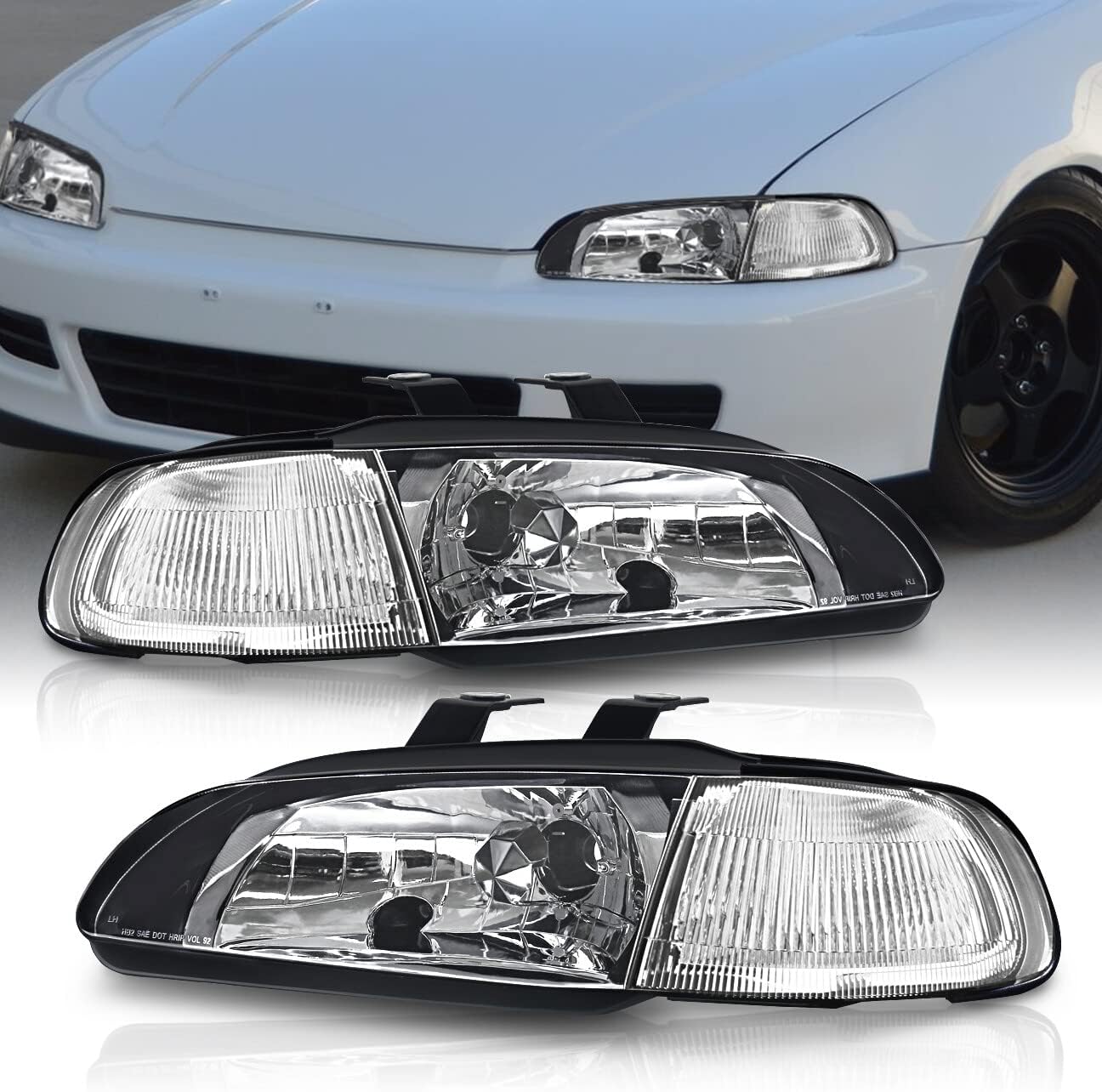 Amazon.com: AJP Distributors 1 Piece JDM Style Headlight Headlamp ...