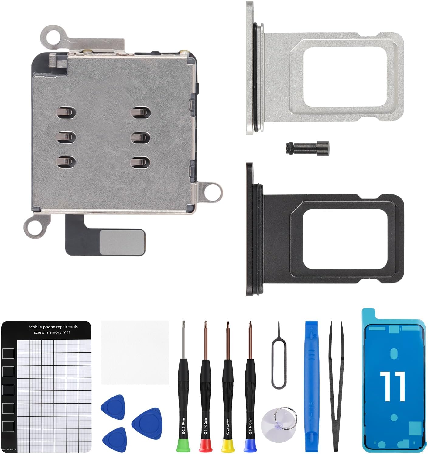 Amazon.com: Risidamoy for iPhone 11 Dual SIM Card Reader Flex Cable ...
