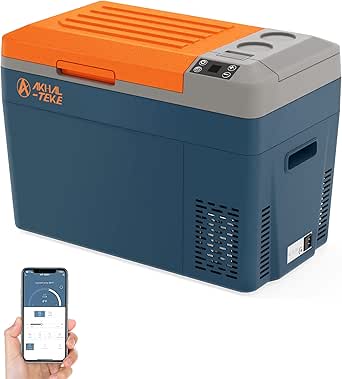 Amazon.com: AKHAL-TEKE 12 Volt Refrigerator, 24 Quart(23L) Portable Refrigerator Freezer(-7℉~50 ...