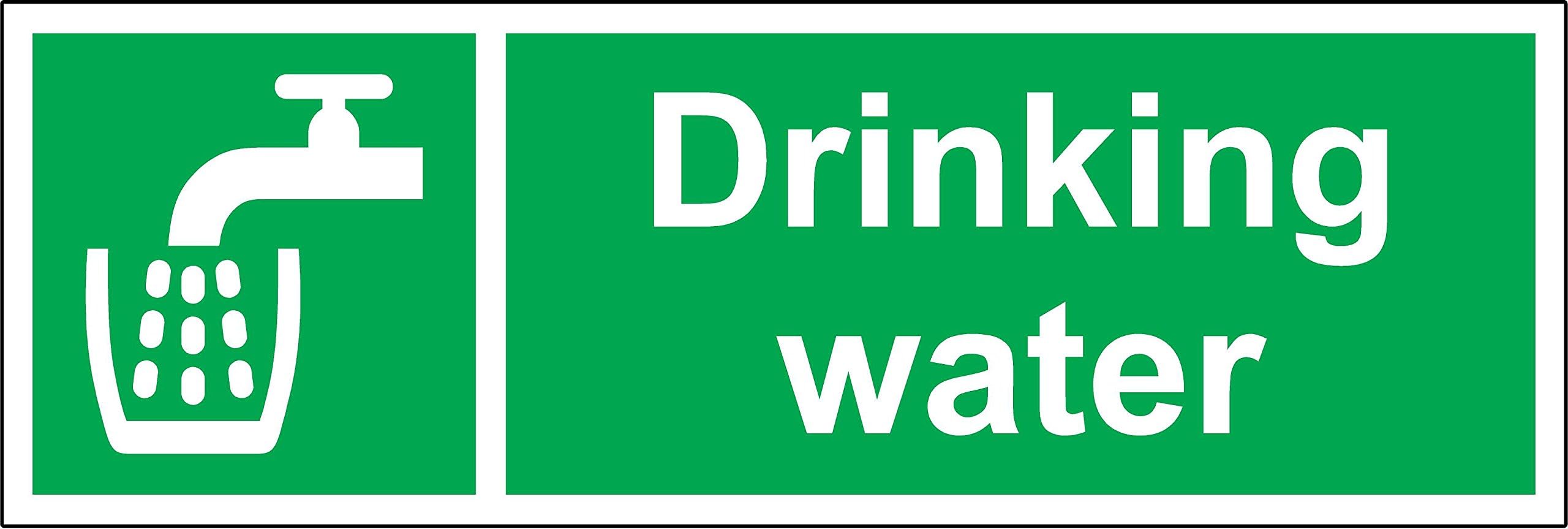 Drinking Water Safety Sign - Self Adhesive Sticker 150mm x 50mm ...