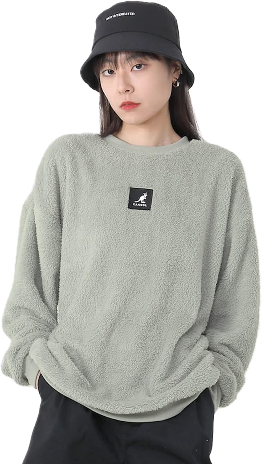 Amazon.co.jp: [カンゴール] トレーナー フリース エコファー もこもこ 長袖 無地 ラガーシャツ 暖かい 秋 冬 男女兼用 ...