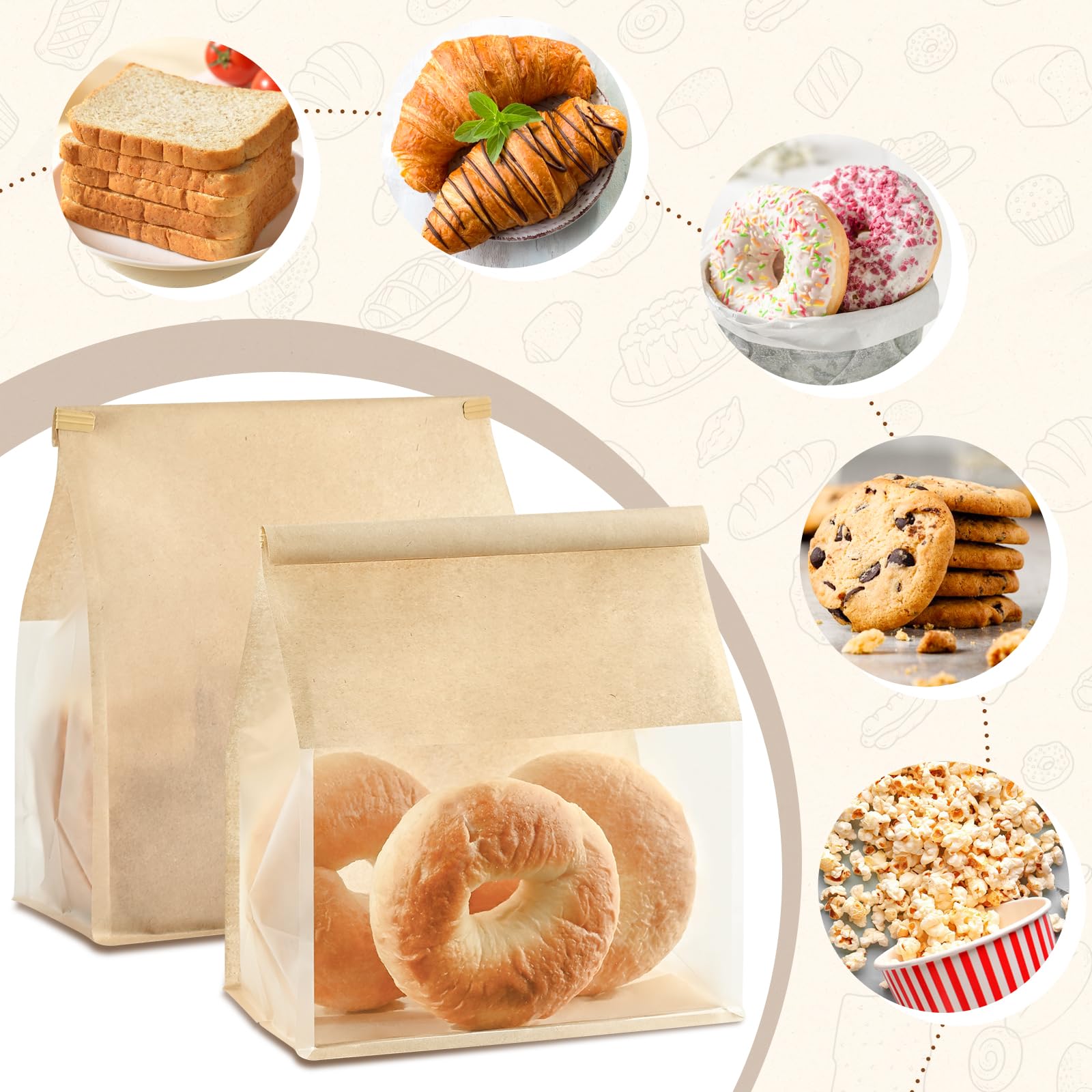 Snapklik.com : Ohuimrt 50 PCS Paper Bread Bags For Homemade Breads, 11 ...