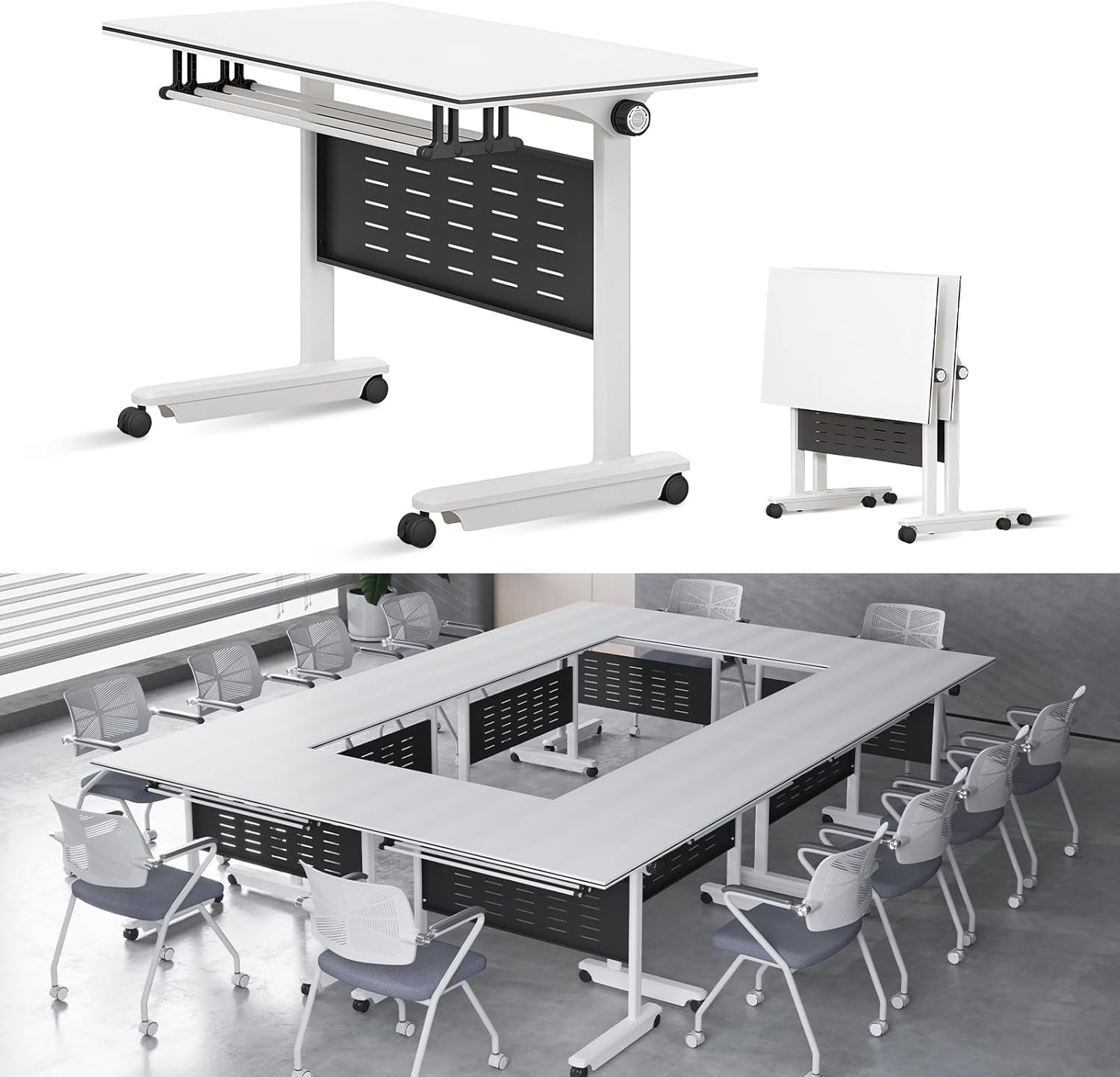 Amazon.com: Folding Conference Table, Modern Conference Rooms Training ...