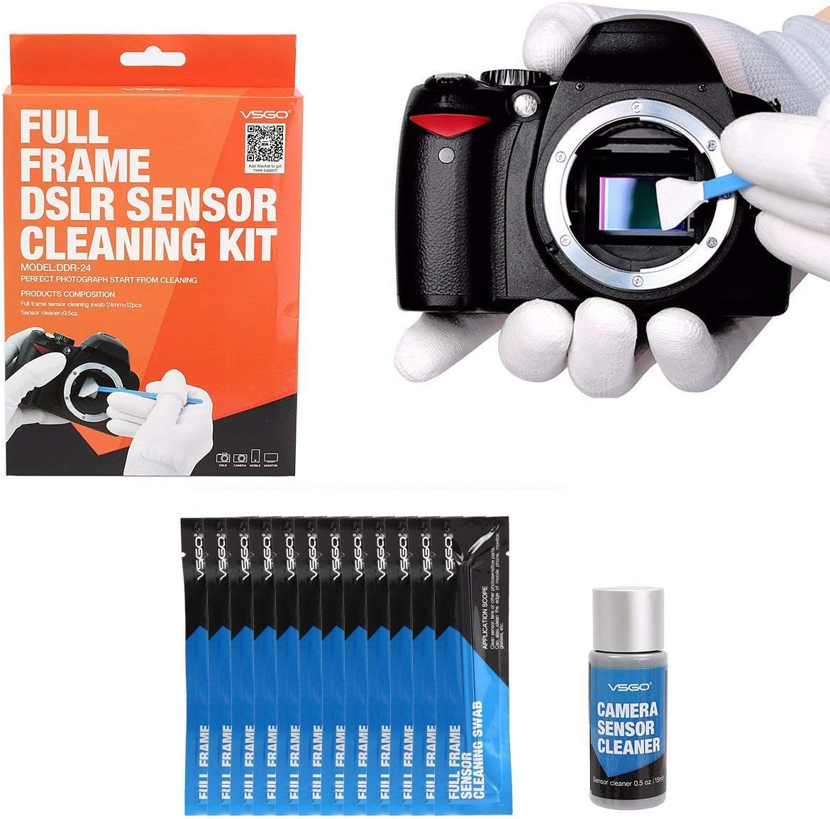 Amazon.com: 12PCS Professional Full Frame CCD CMOS Cleaning Swab Sensor ...