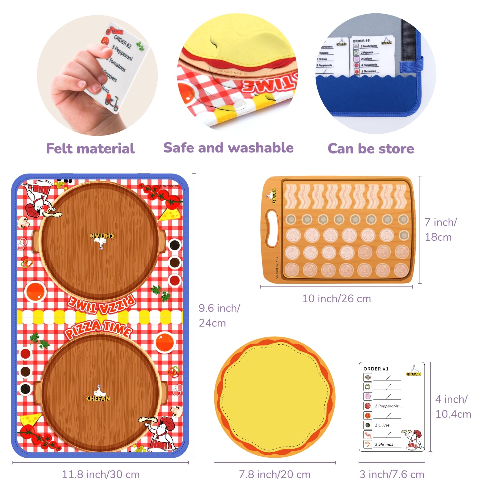 Snapklik.com : Pizza Counting Felt Board For Toddlers, Number Learning ...
