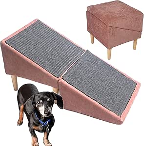 Amazon.com: Split Ottoman Dog Ramp, Gentle 23 Incline Dog Step Built in ...