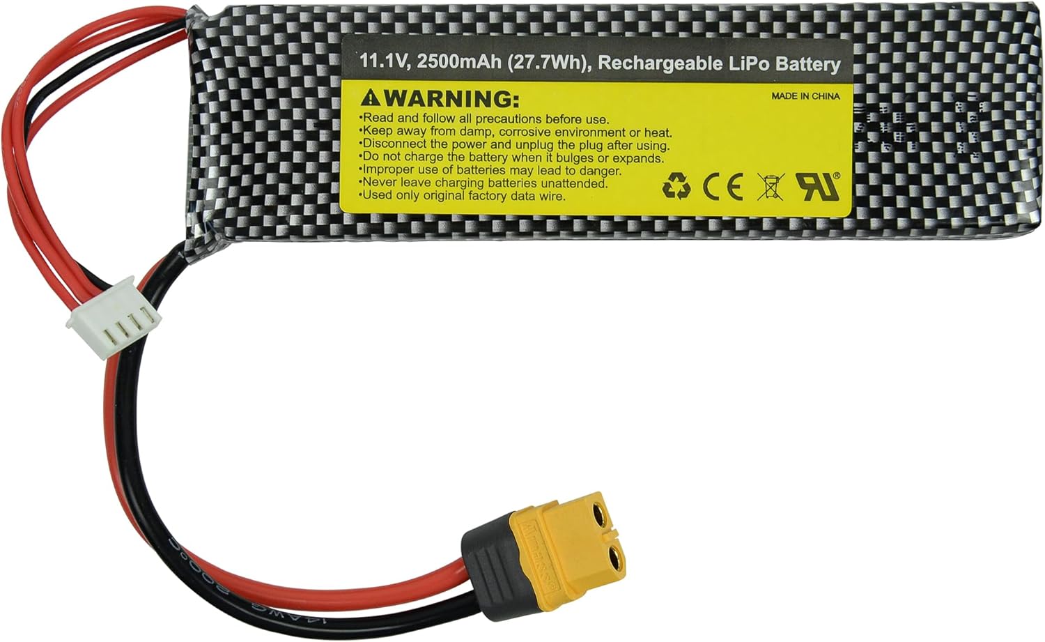 Amazon.com: Cheerwing RC Boat Battery 11.1V 2500mAh 3S Li-po Battery ...