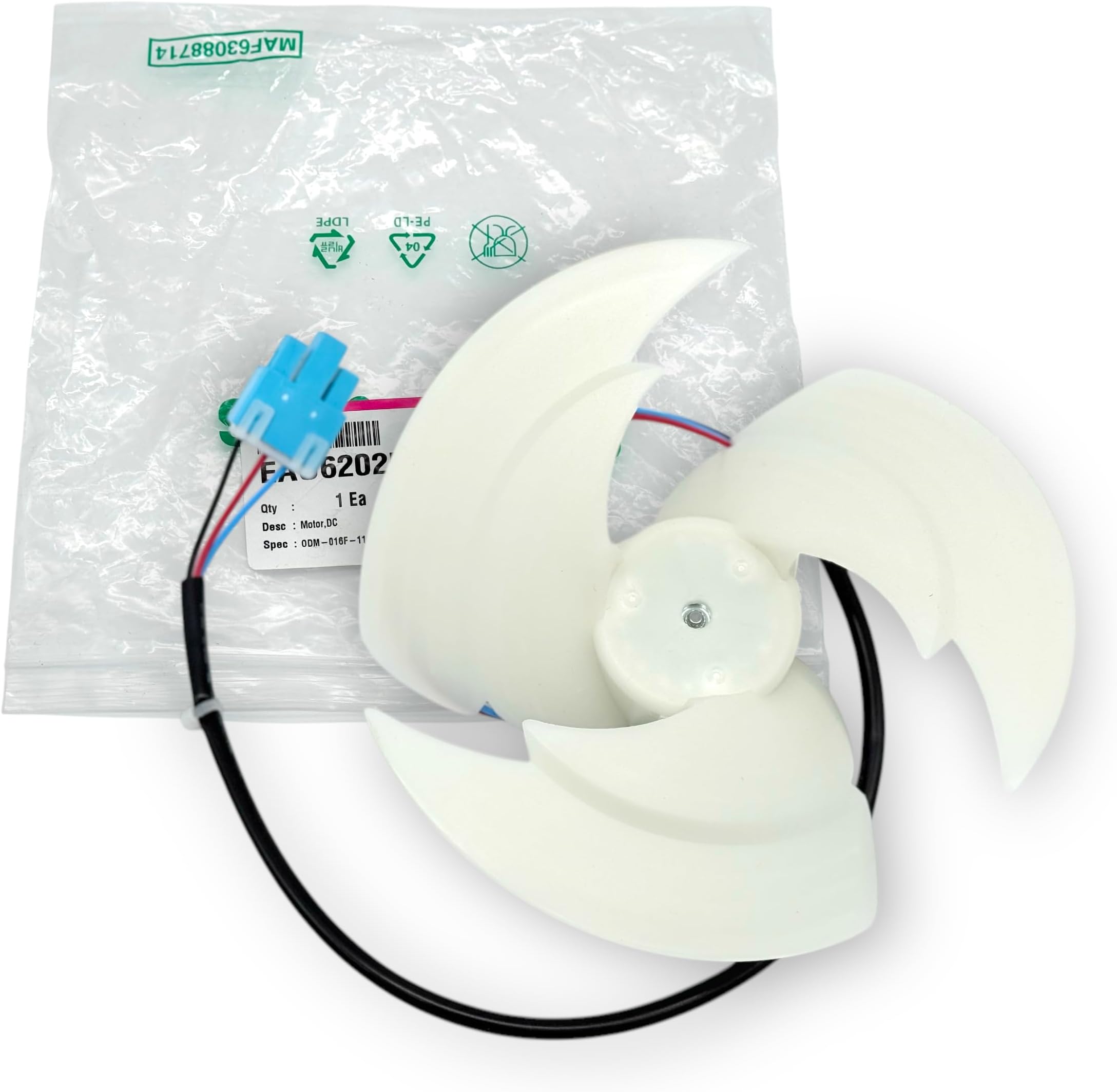 Amazon.com: LG EAU62025701 Genuine OEM Condenser Fan Motor Assembly for ...