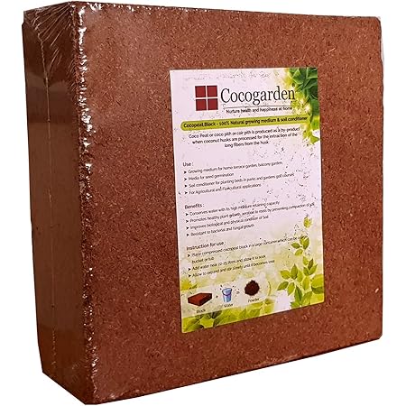 Kraft Seeds Cocopeat - 5 KG Brick | Compressed Coco Peat Block ...