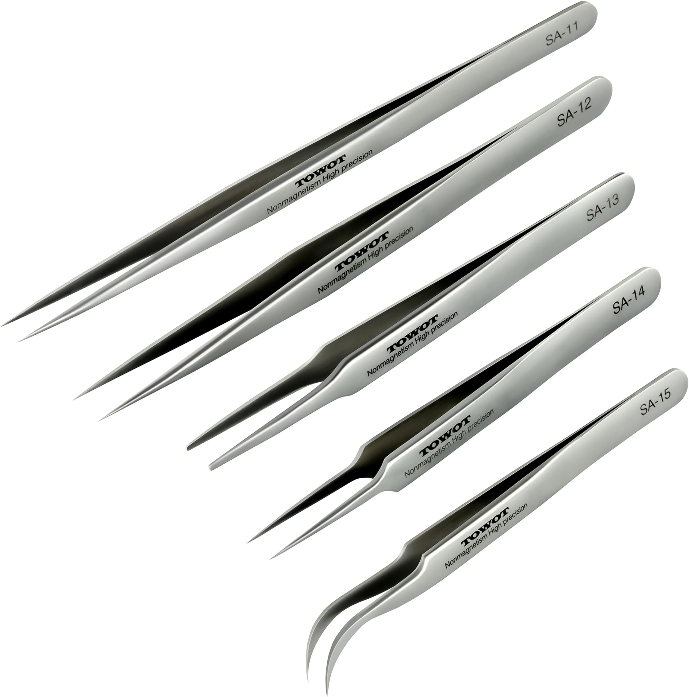 Wiha 44510 Stainless Steel Curved, Extra Fine Professional ESD ...