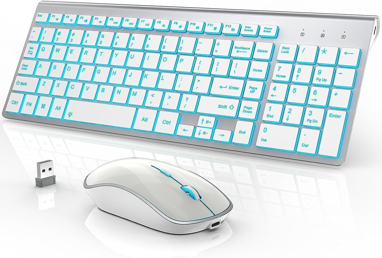 J JOYACCESS Wireless Keyboard and Mouse Combo with 7 Backlit Options ...