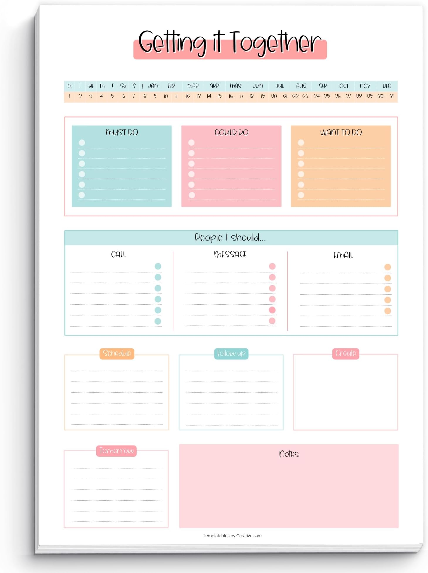 Amazon.com : Brain Dump Notepad, to Do List Desk Pad, Productivity ...