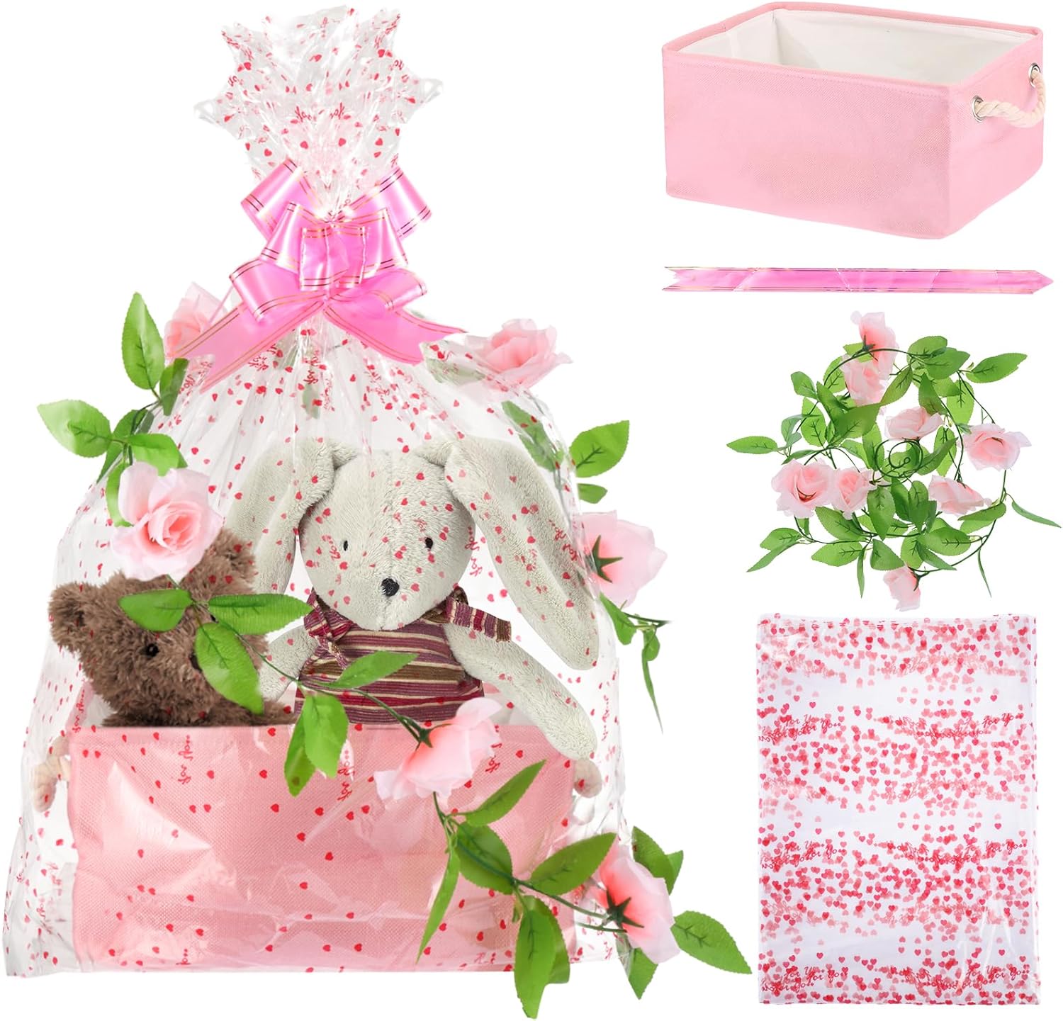 Amazon.com: Rainmae Baby Shower Storage Basket with Gift Bags Ribbons ...
