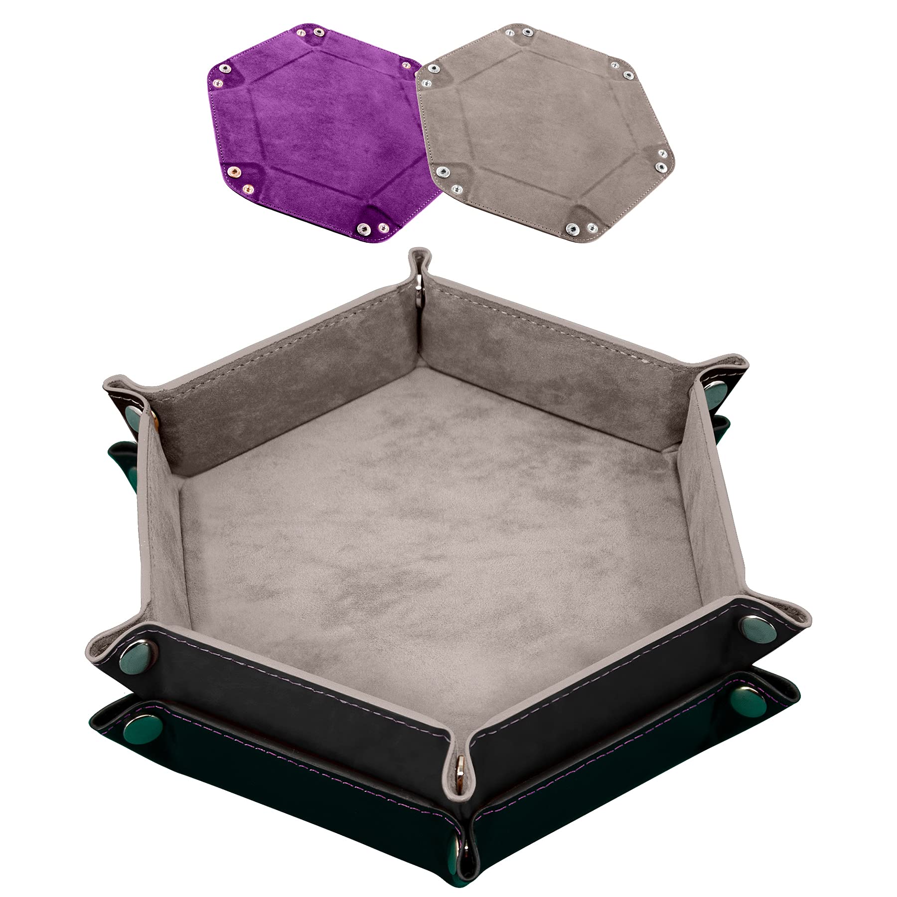Amazon.com: SIQUK 2 Pieces Dice Tray PU Leather Dice Trays Folding ...