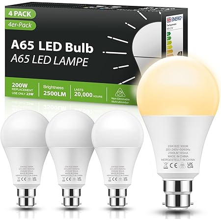 LOHAS B22 LED Bulbs 150W Equivalent, 17W LED Bayonet Light, Day White ...