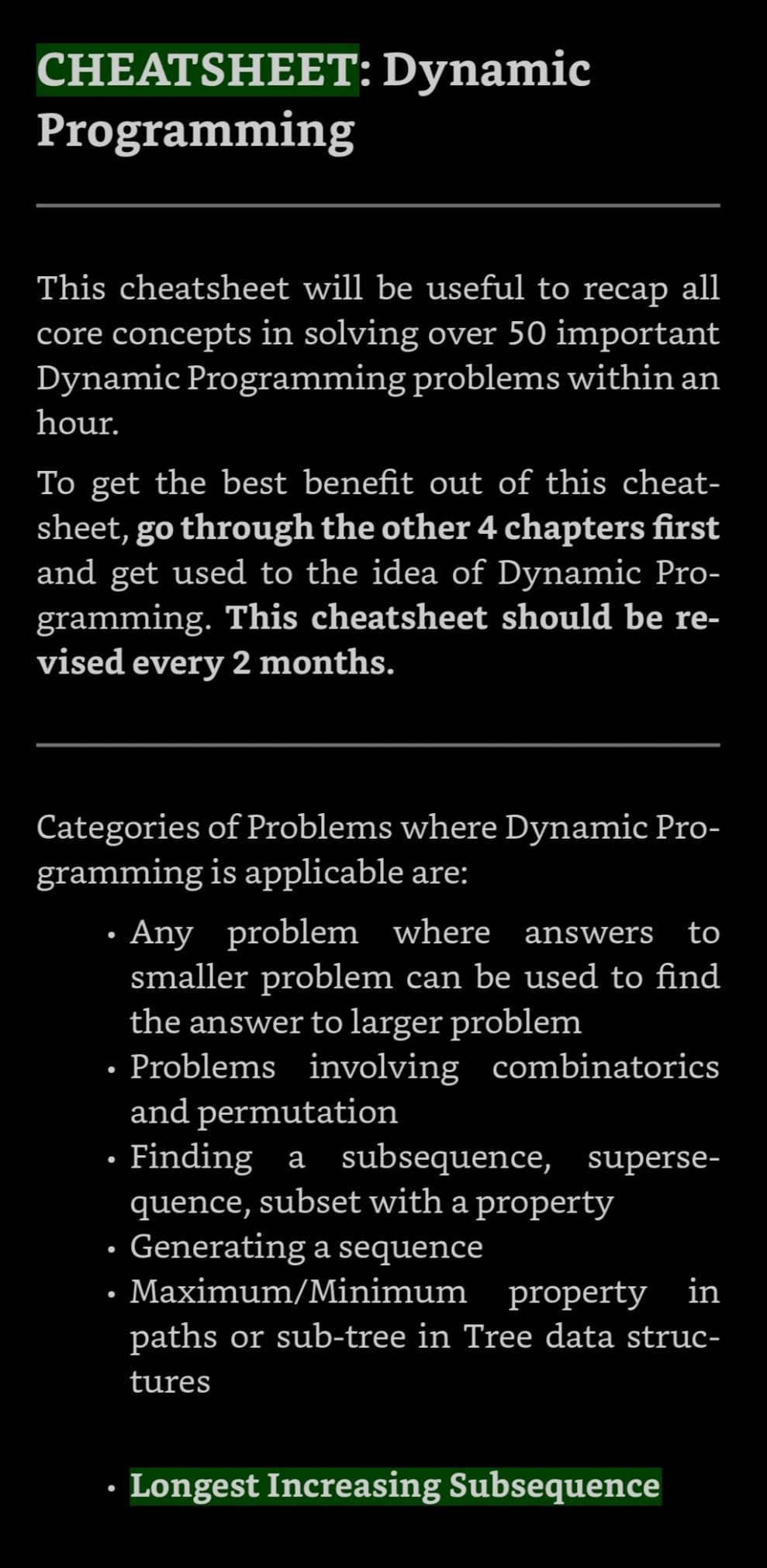 Dynamic Programming For The Day Before Your Coding Interview Day Before Coding Interview Dci