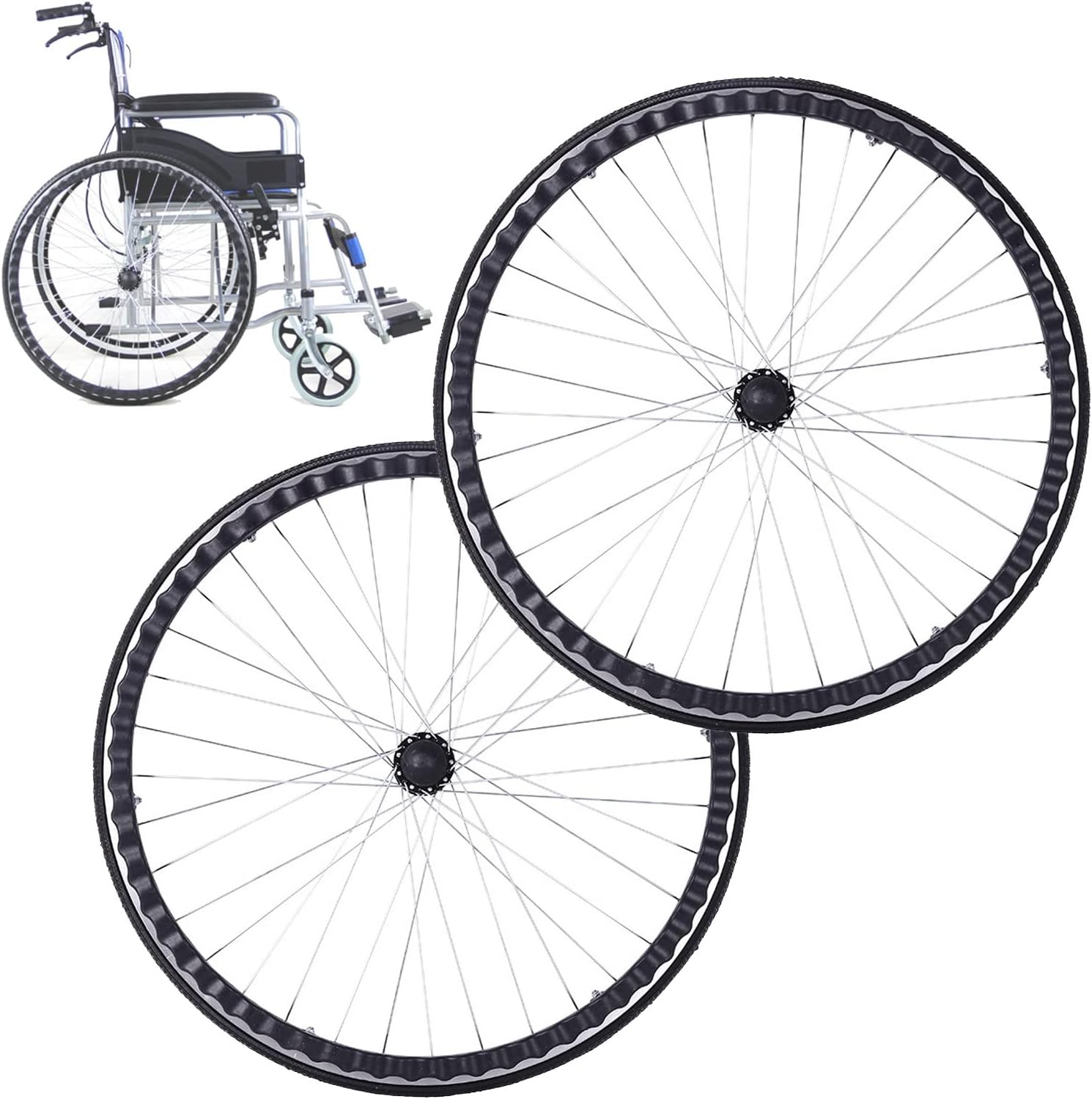Amazon.com: 24x1 3/8, 24 Inch Wheelchair Rear Wheel Replacement ...