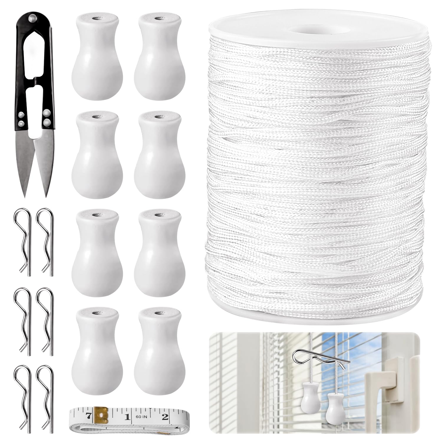 Amazon.com: 110 Yards Roman Blind Cord 1.8 mm White Braided Nylon Lift ...