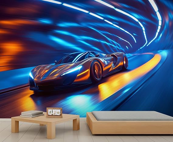 Amazon.com: Cool Sport Car Mural Wallpaper, Car Theme Wall Murals ...