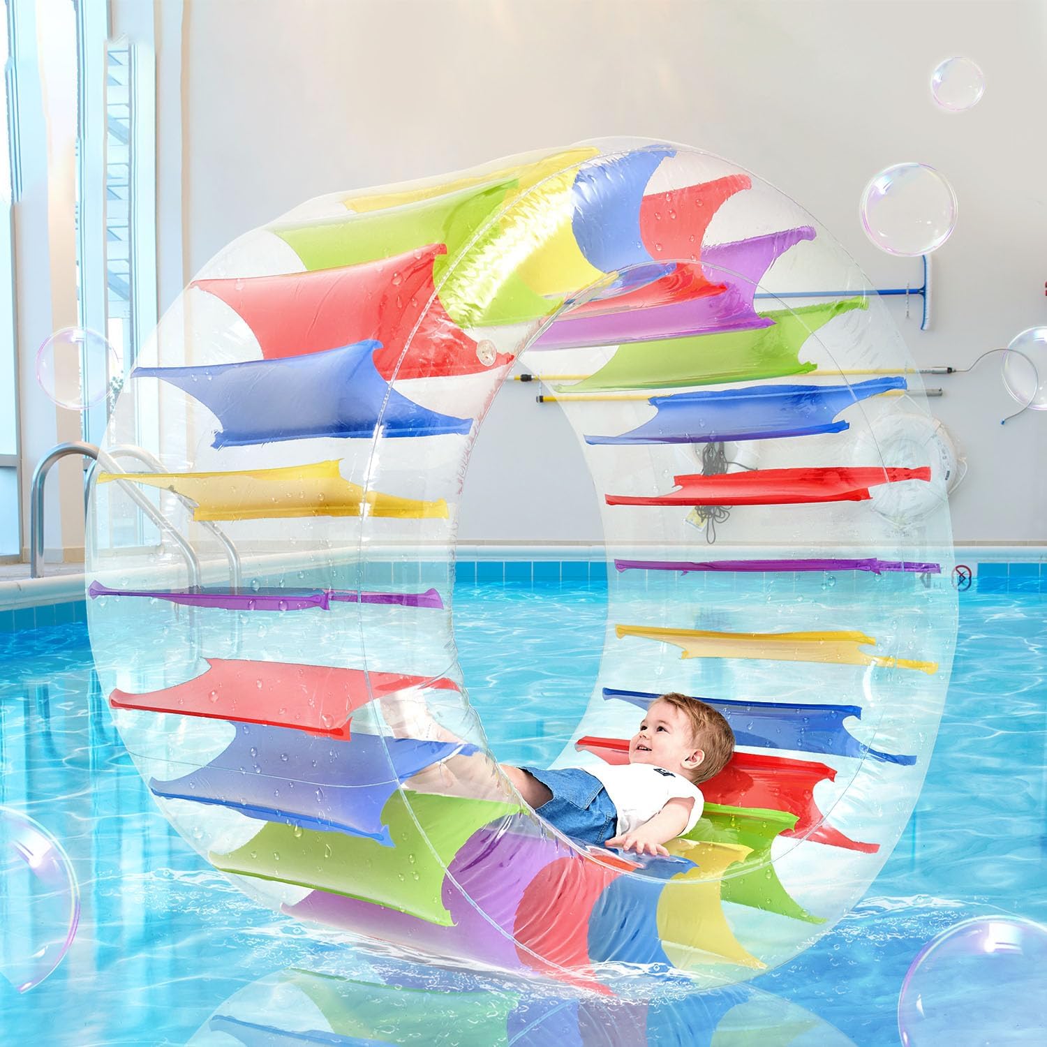 Amazon.com: Zoostliss Inflatable Pool Wheel Rolloer 65" Giant ...