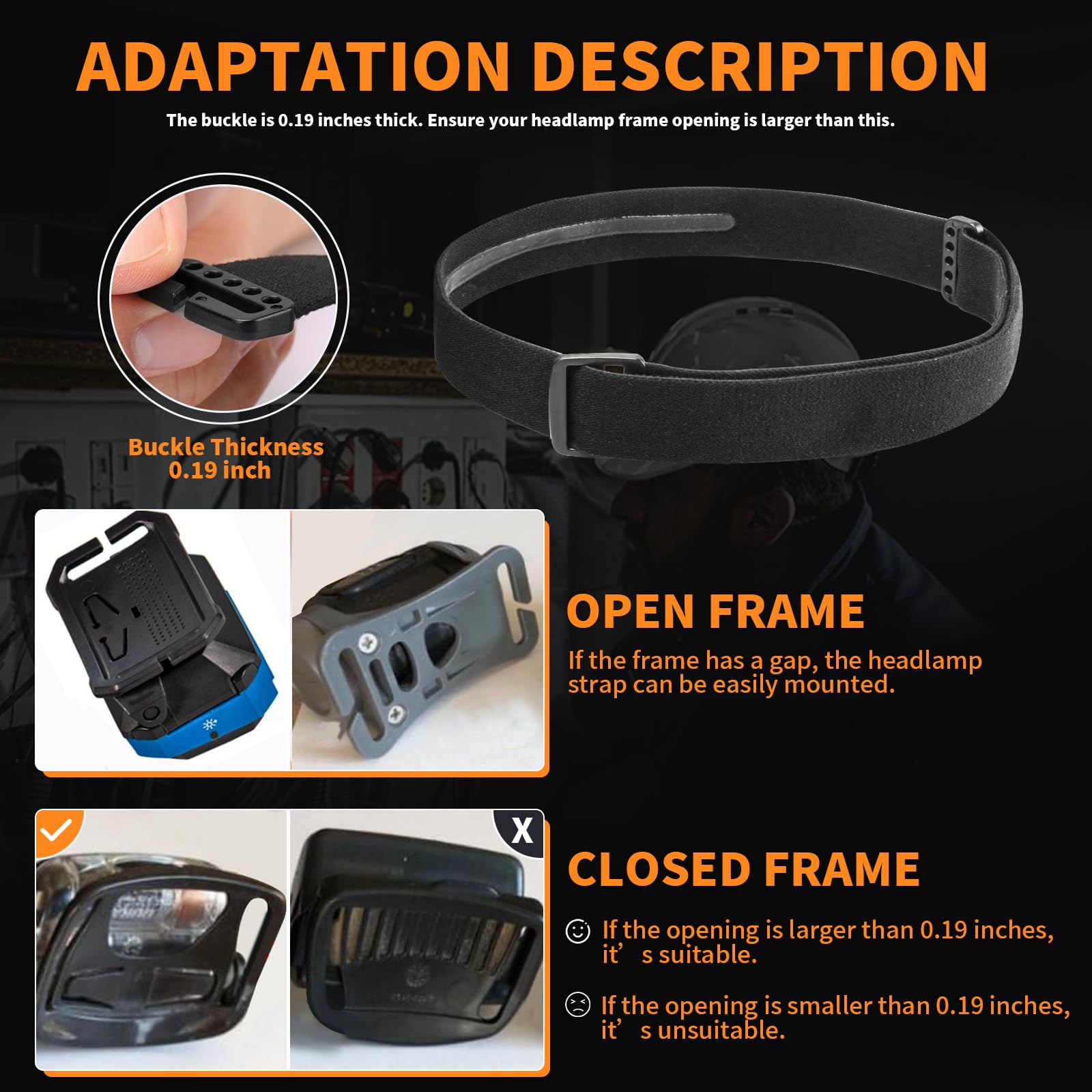Snapklik.com : Ahuliao Headlamp Strap Replacement Headband For Black ...