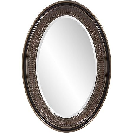 Amazon.com: Moss + Fig Floro Aged Bronze Oval Mirror | Oval Wall Mirror ...