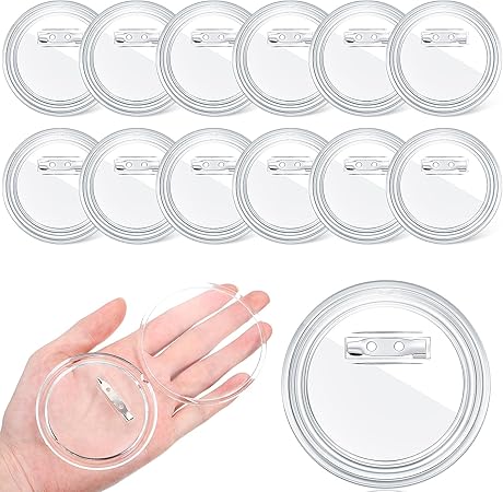 Amazon.com: Yilloog 12 Pcs 3 Inch Clear Button Pins for Crafts DIY ...