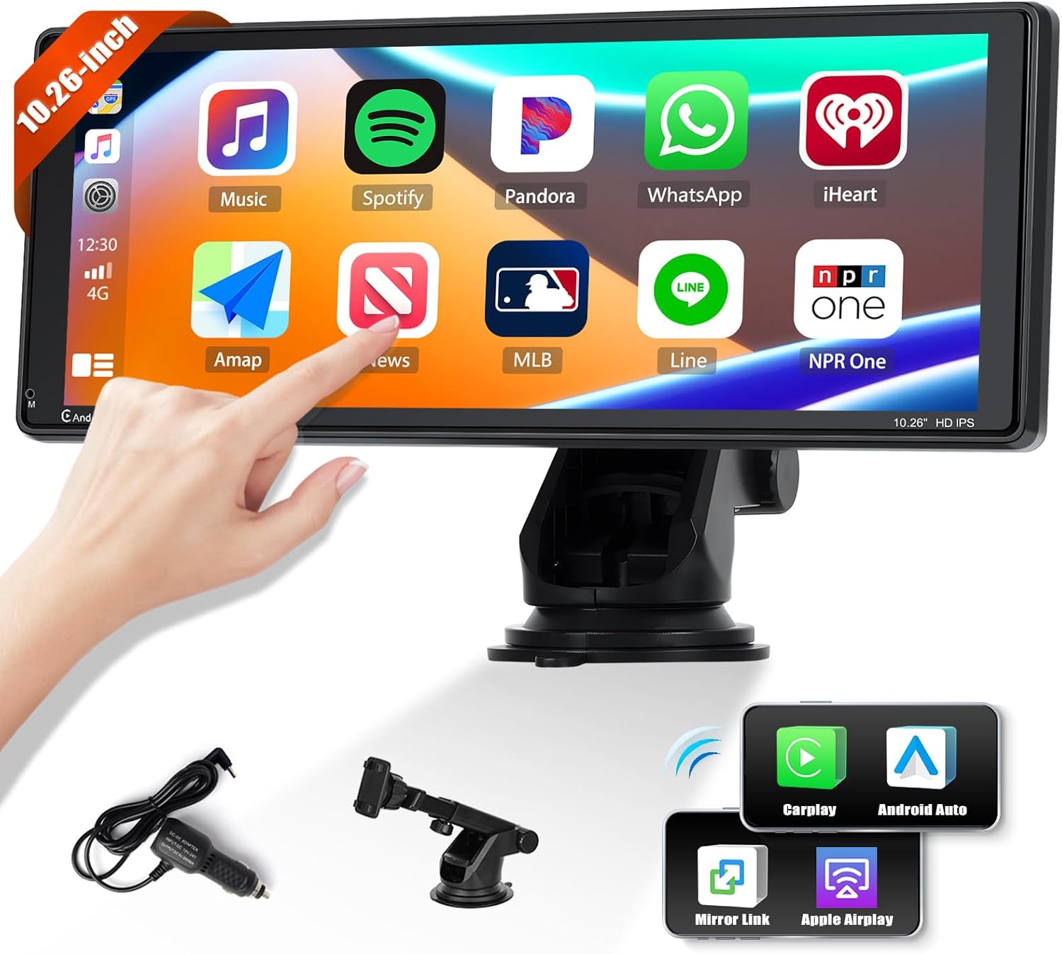 Amazon.com: Portable Car Radio with Wireless Carplay and Android Auto ...