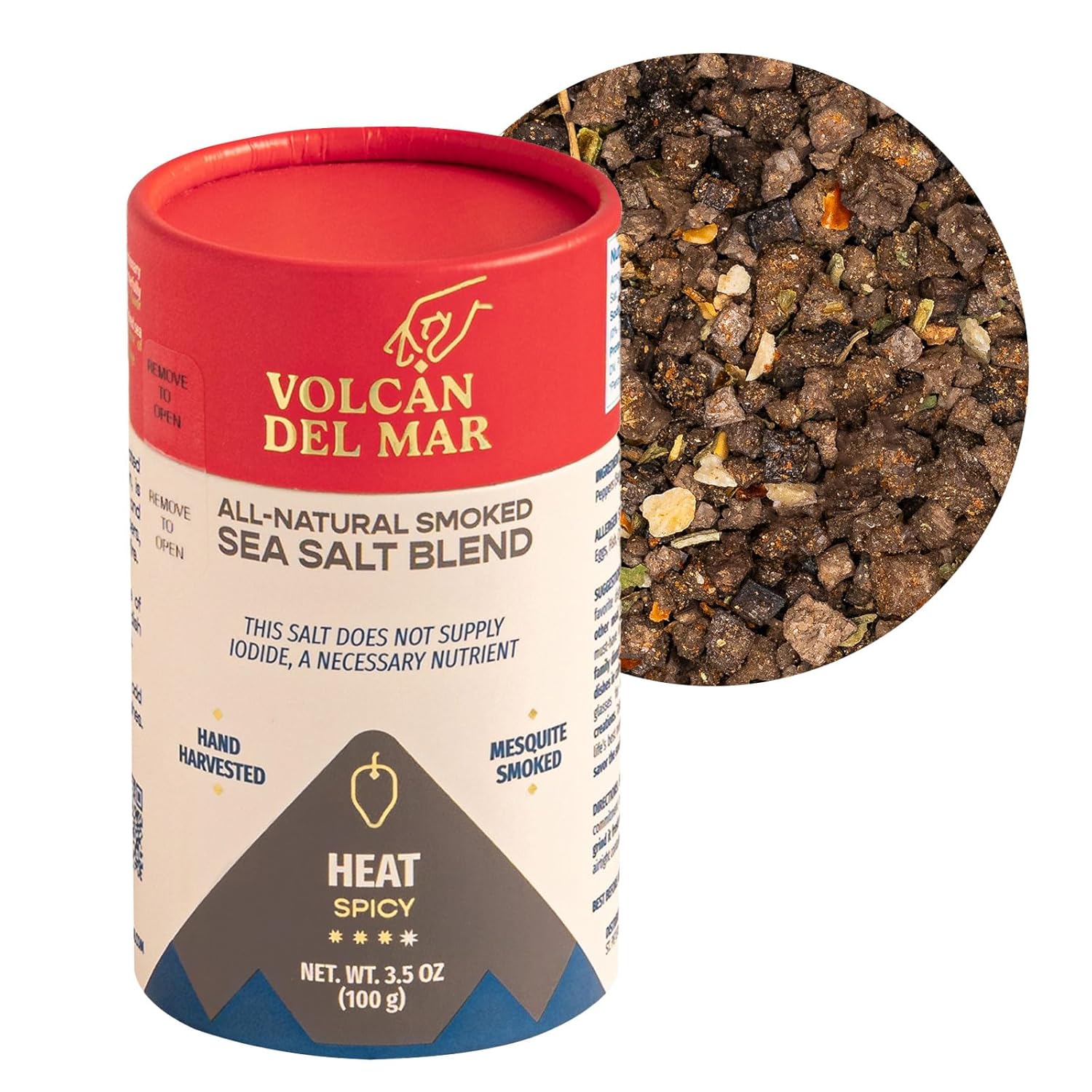 Amazon.com : VOLCAN DEL MAR Mesquite Smoked Sea Salt Blend – Unrefined ...