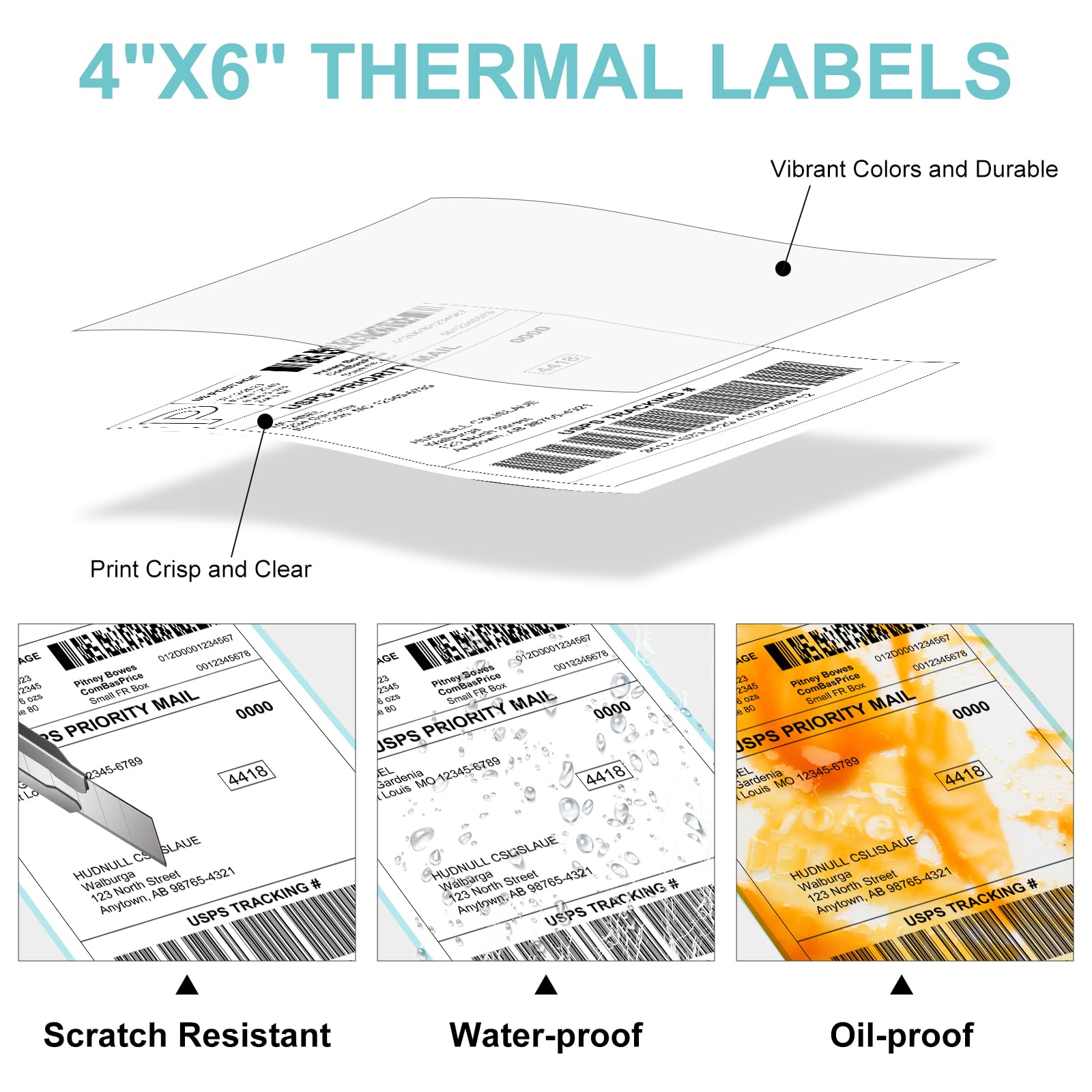 Snapklik.com : MFLABEL 4x6 Direct Thermal Shipping Label Commercial ...