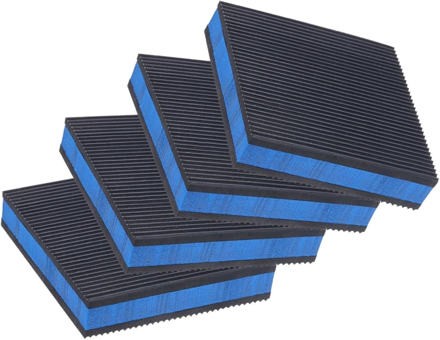 TONIXY 4 Pack Isolation Ribbed Rubber Mats With Eva, Anti Vibration ...