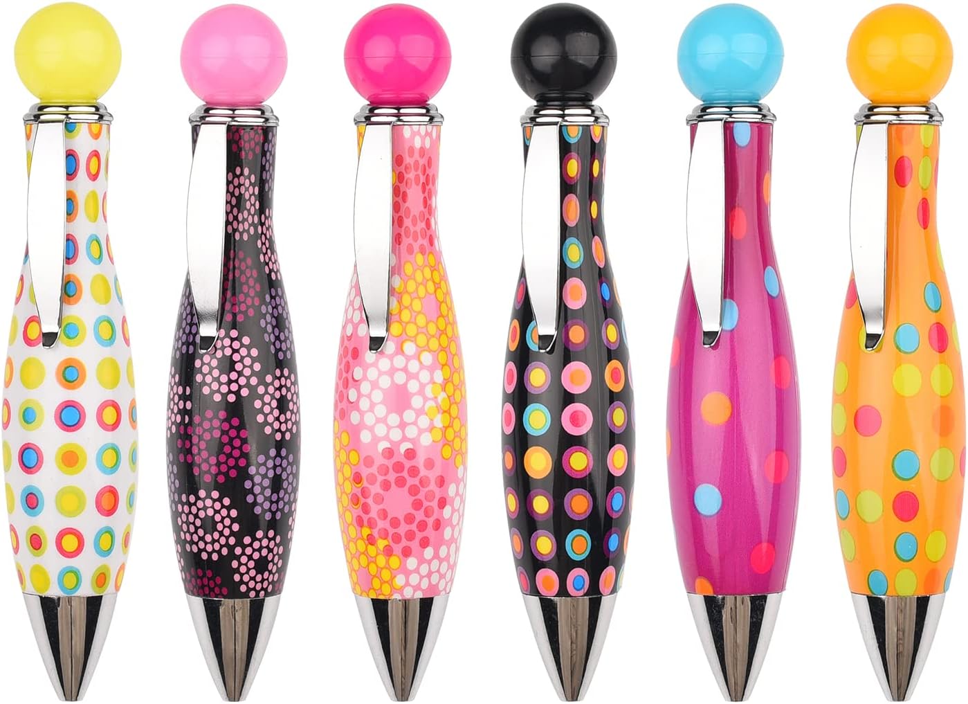 MFUOE 6 PCS Colorful Bowling Ballpoint Pens - Short Mini Big Fat Pens ...