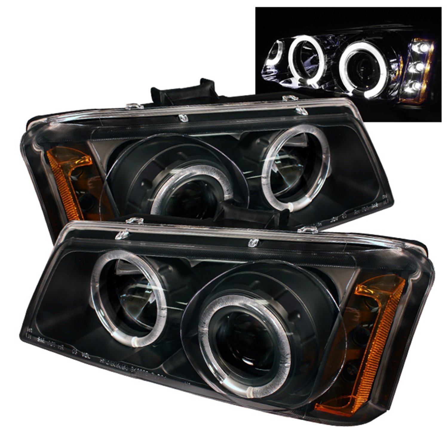 Amazon.com: Spyder Auto Projector Headlights - Amber Reflector - Black ...
