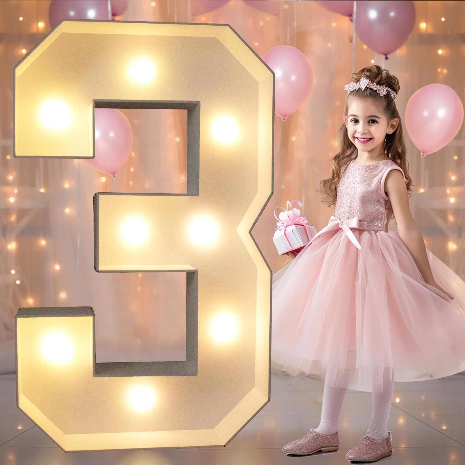 Snapklik.com : 3FT Light Up Numbers, Warm White LED Large Lighted ...