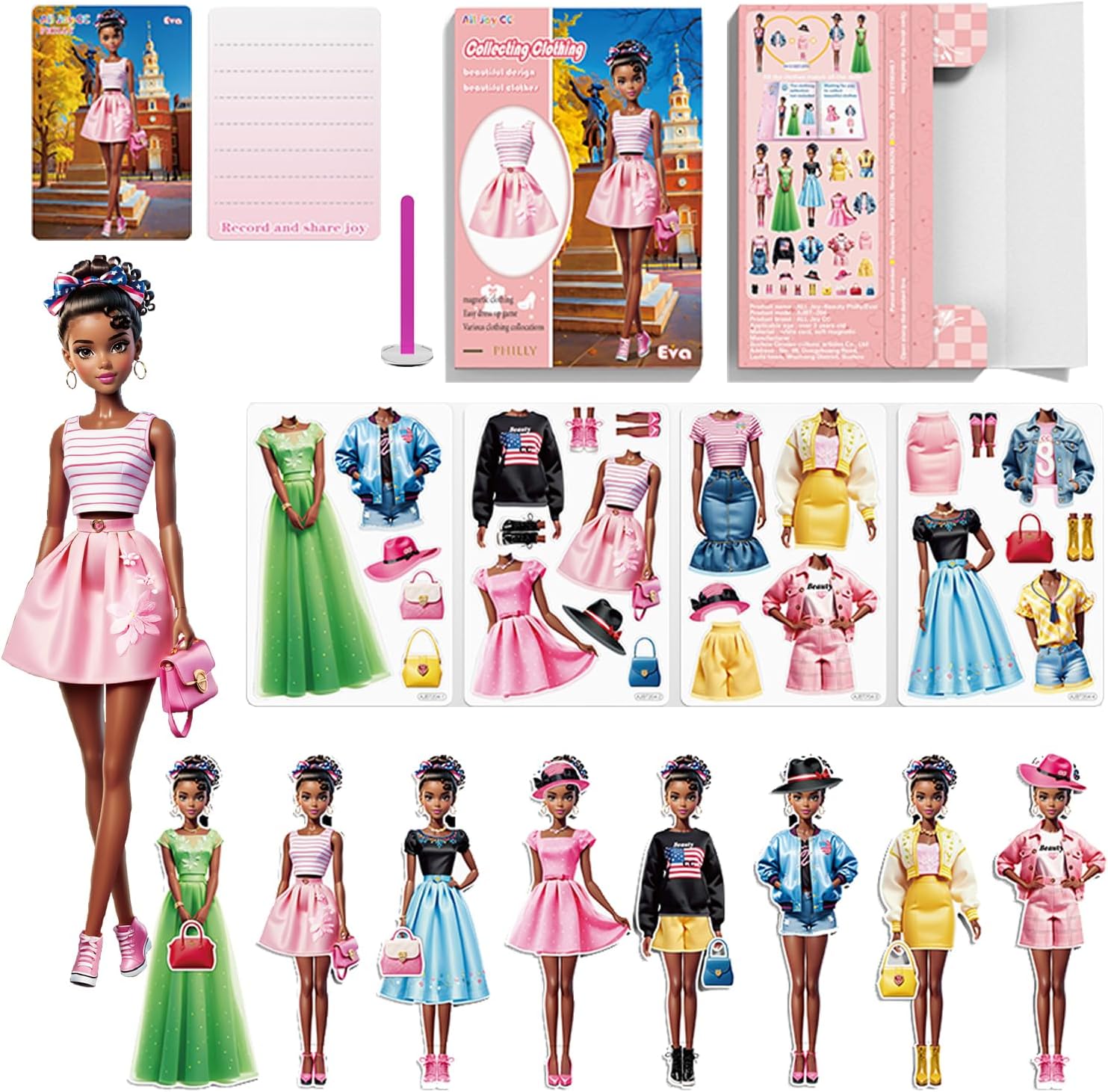 Amazon.com: Magnetic Princess Dress Up Paper Doll Playset, Pretend Play ...