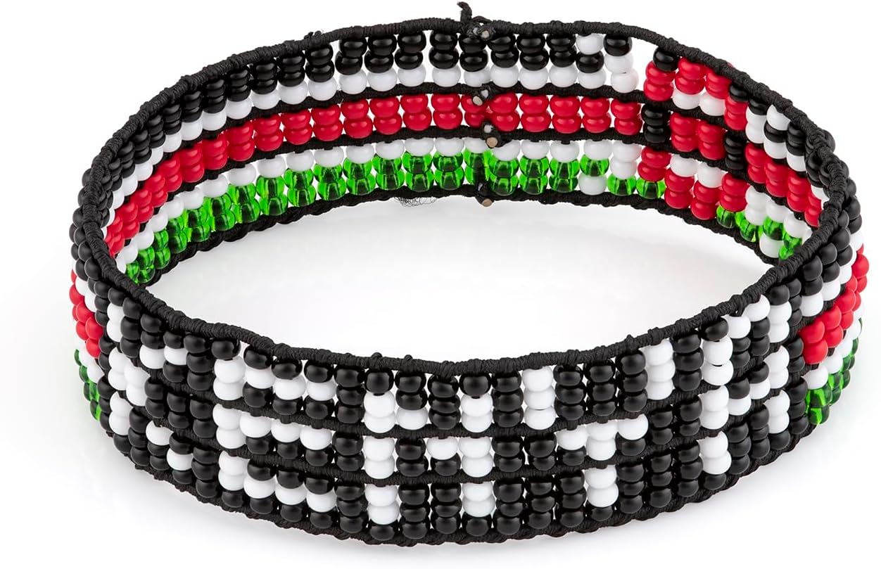 Handmade Kenya Flag Beaded Bracelet - Adjustable and Expandable ...