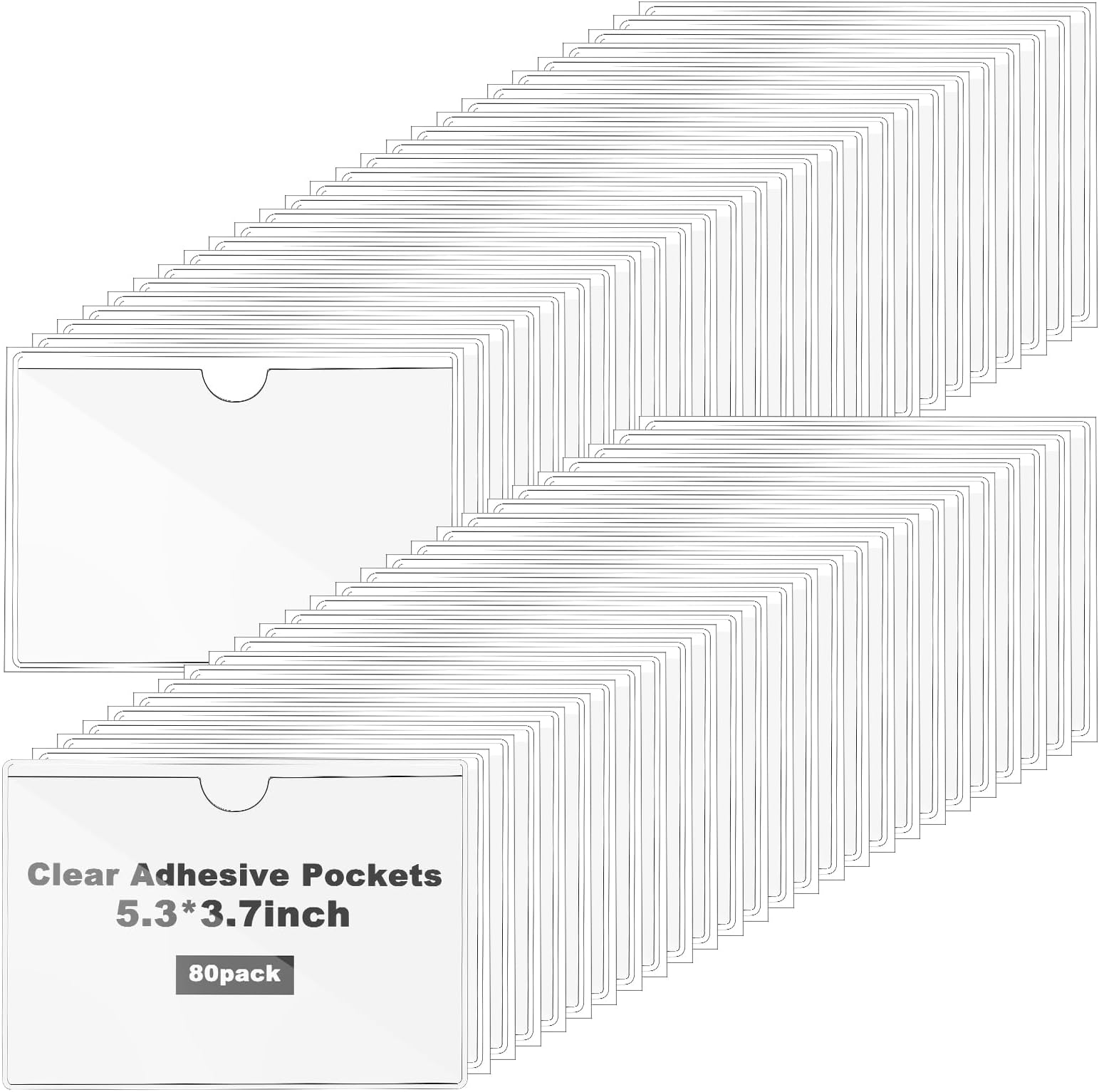 Amazon.com : 80 Pack 3 X 5 Inches Adhesive Index Card Pockets, Clear Self Adhesive Label Pockets ...
