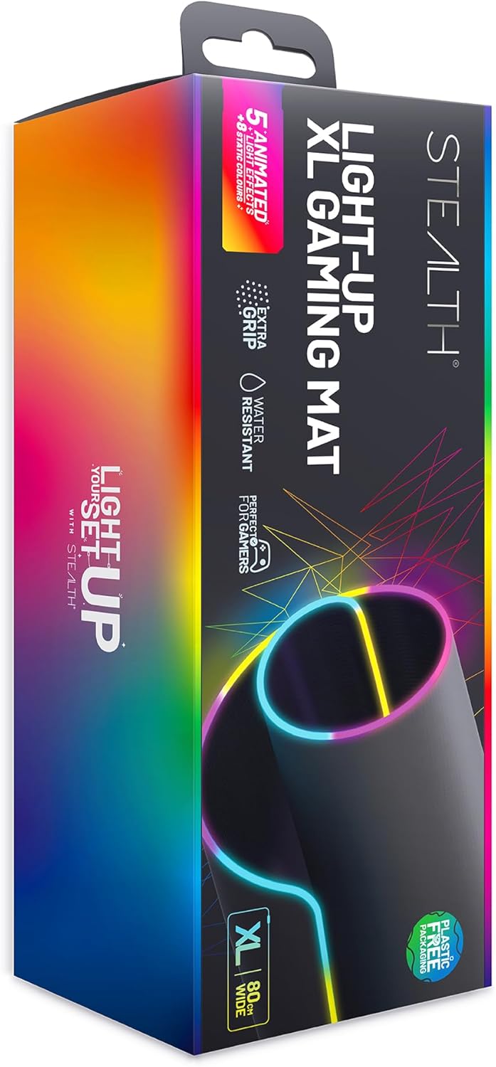 STEALTH LED Light-Up XL Gaming Mat Compatible with PC and Consoles - No ...