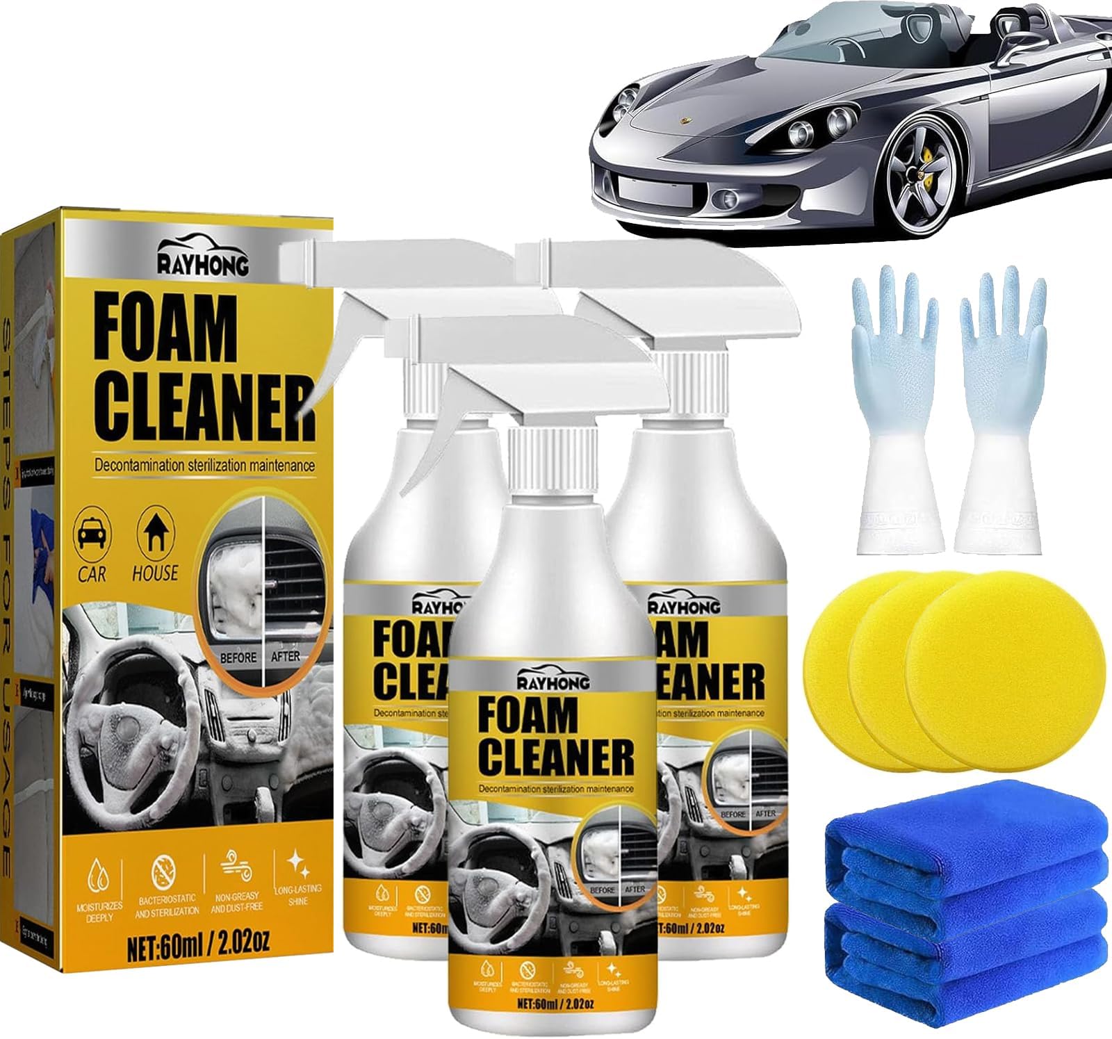Amazon.com: DASHENRAN Multi-Purpose Foam Cleaner, Rayhong Foam Cleaner ...