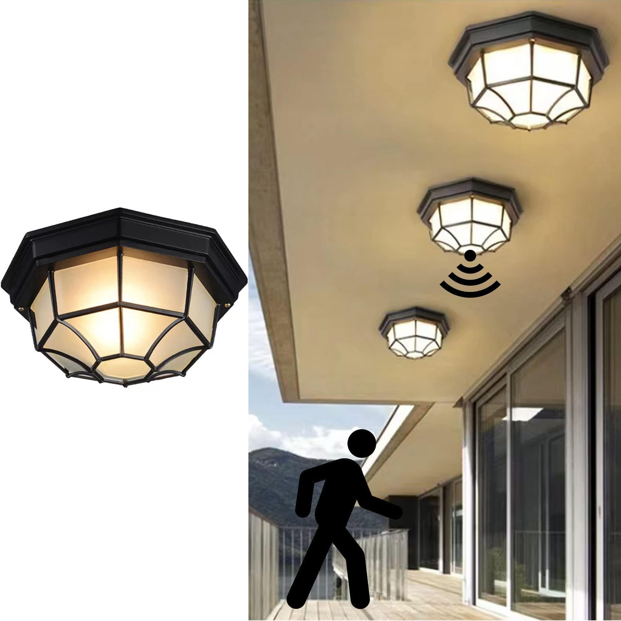 DANGGEOI Outdoor Ceiling Light Fixtures, Motion Sensor Flush Light ...