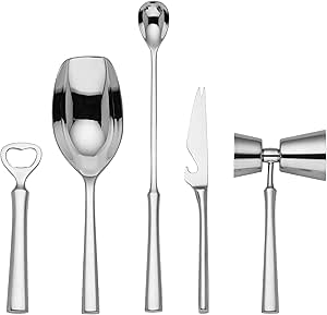 Amazon.com: Kate Spade New York Malmo 5 Piece Barware Set, Sterling Silver