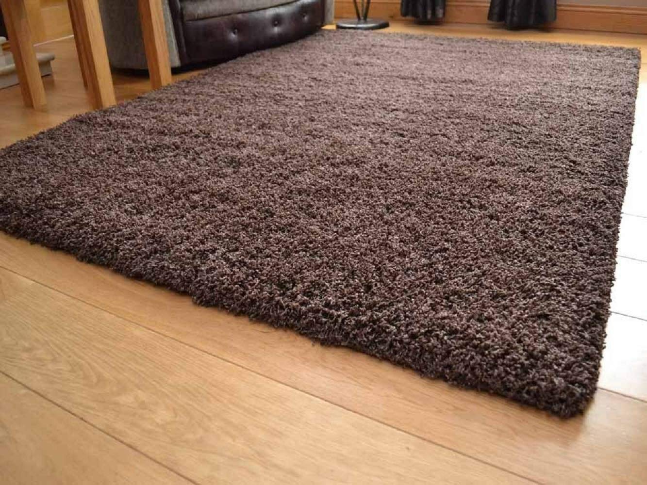 Luxurious Non-Shedding Shaggy Rug, Dark Brown, 60x110cm – Soft, Thick ...