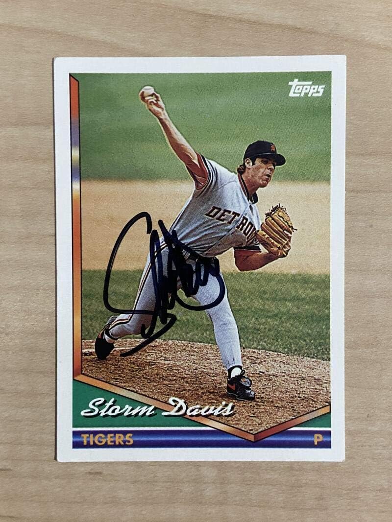 Amazon.com: STORM DAVIS DETROIT TIGERS SIGNED AUTOGRAPHED 1994 TOPPS ...