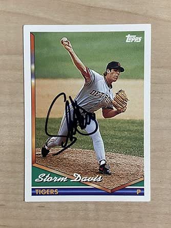 Amazon.com: STORM DAVIS DETROIT TIGERS SIGNED AUTOGRAPHED 1994 TOPPS ...